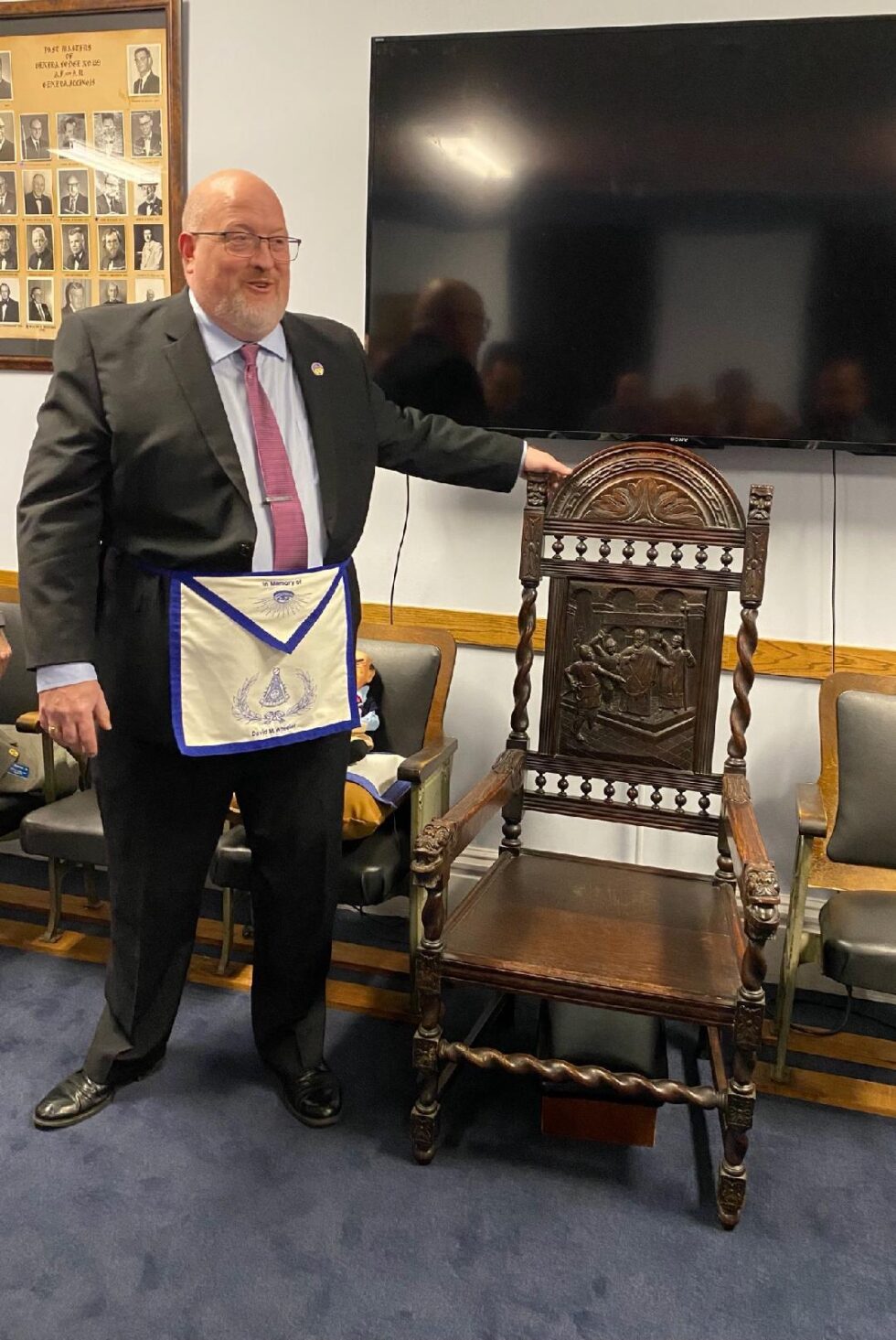 Masonic Chair Donation – One-Of-A-Kind Donation by Mark Jacobs - Geneva ...